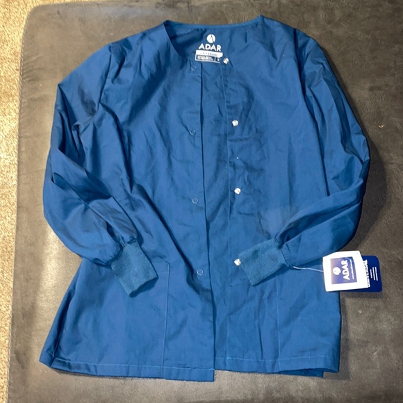 ADAR | Jackets & Coats | Caribbean Blue Scrub Jacket | Poshmark